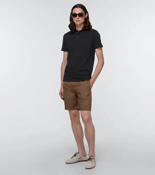 Sunspel Riviera Cotton Polo Shirt - Black
