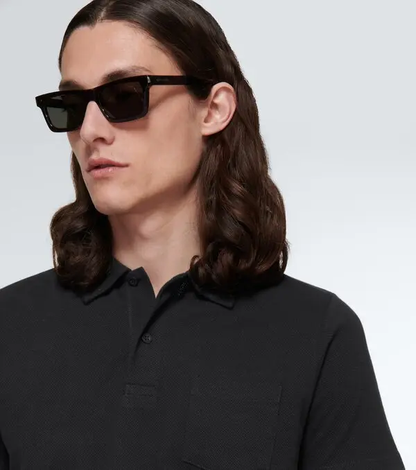 Sunspel Riviera Cotton Polo Shirt - Black