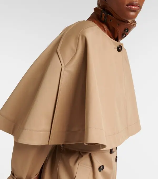 Chloé Caped Cotton Gabardine Trench Coat