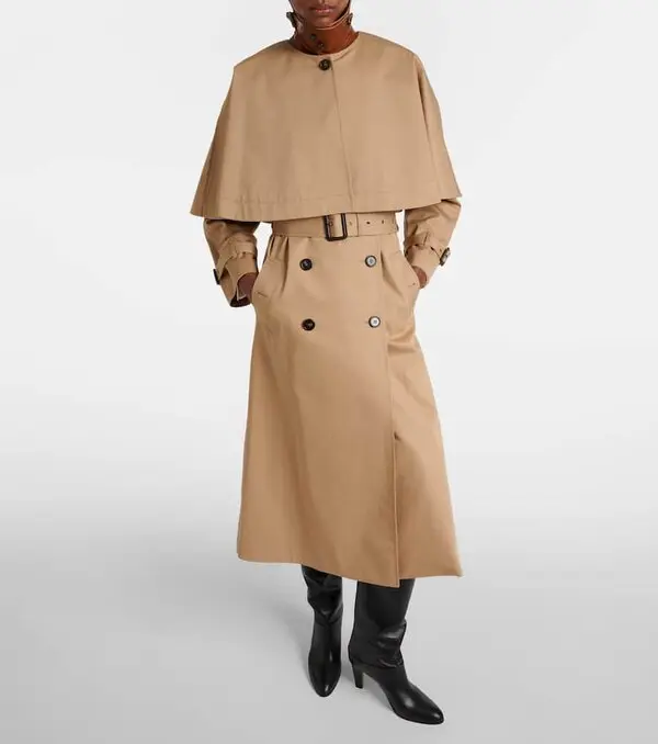 Chloé Caped Cotton Gabardine Trench Coat