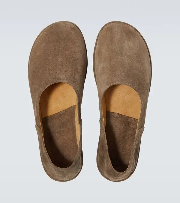 THE ROW Canal Suede Flats - Grey