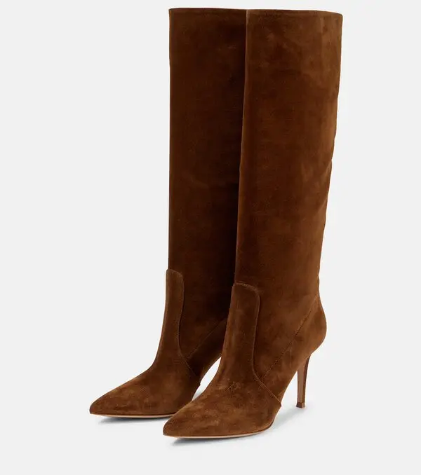 GIANVITO ROSSI Hansen 85 Suede Knee-high Boots - Brown