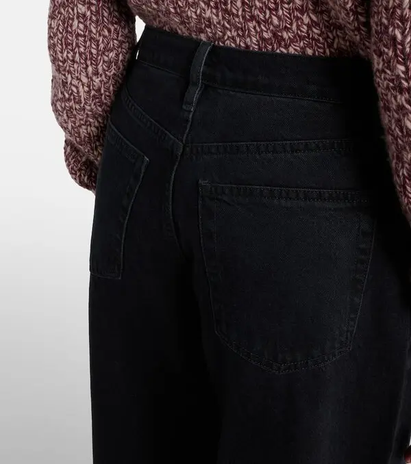 FRAME Easy Wide Flare High-rise Jeans - Black