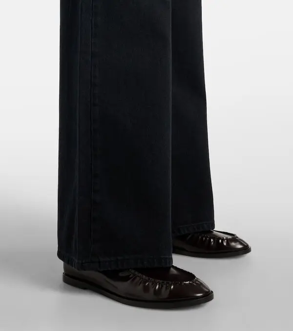 FRAME Easy Wide Flare High-rise Jeans - Black