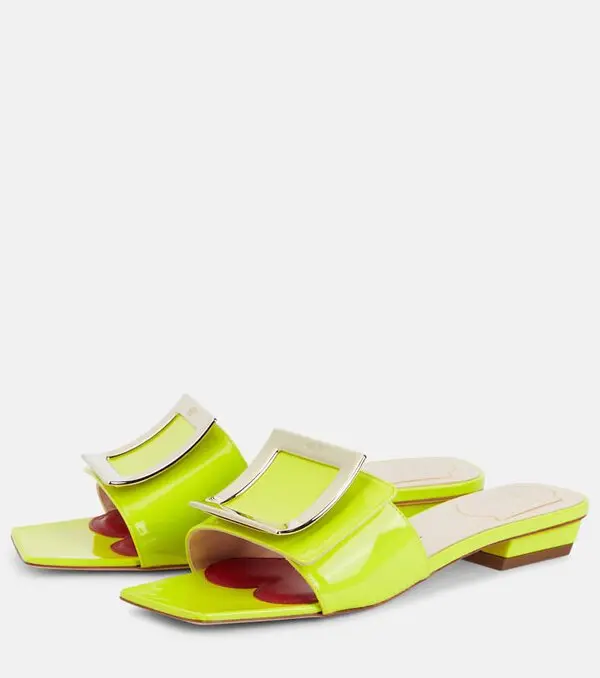 ROGER VIVIER Love 45 Patent Leather Mules
