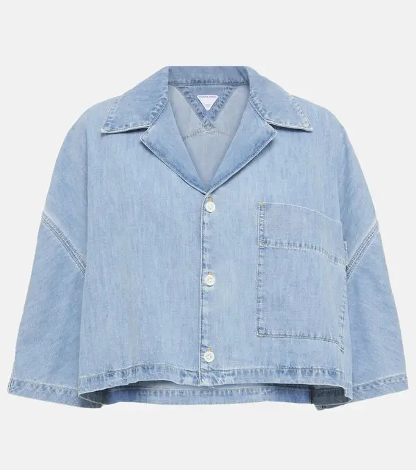 Bottega Veneta Cropped Cotton Denim Shirt