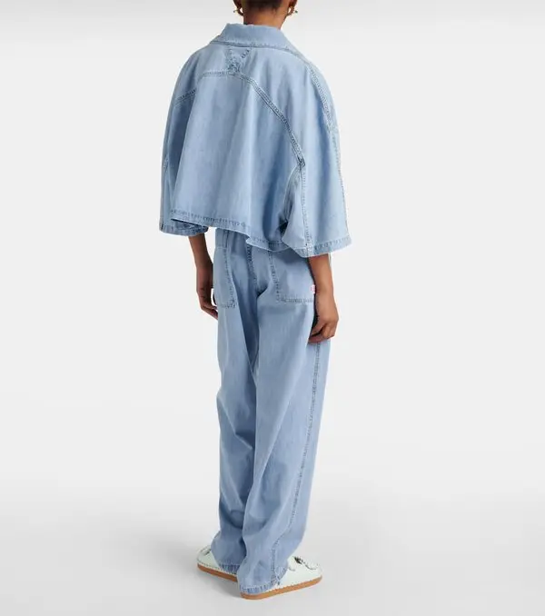 Bottega Veneta Cropped Cotton Denim Shirt