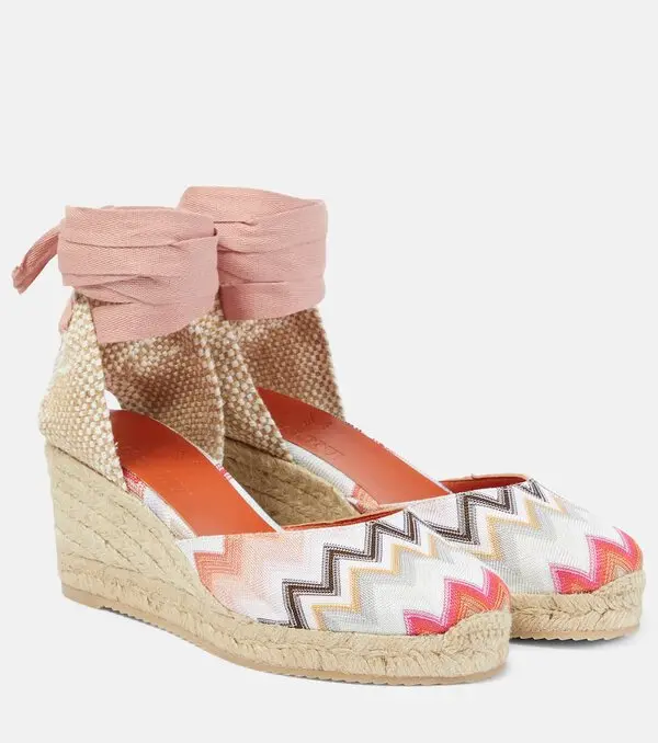 Missoni Zig Zag Eva 80 Espadrille Wedges - Pink