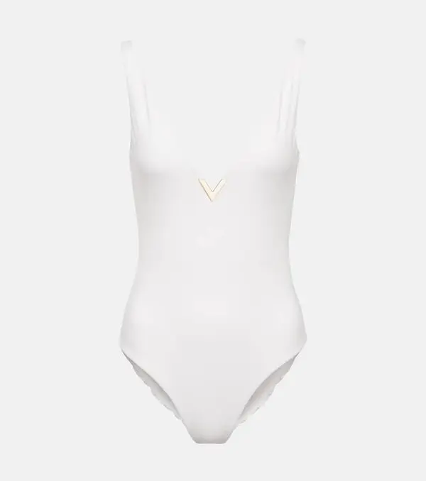 Valentino Garavani Logo One-piece Swimsuit - White