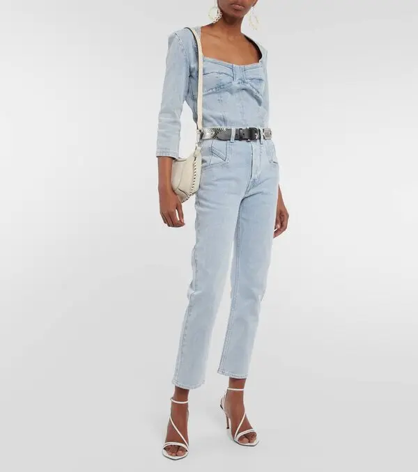 Isabel Marant Vanio Bleached Denim Top