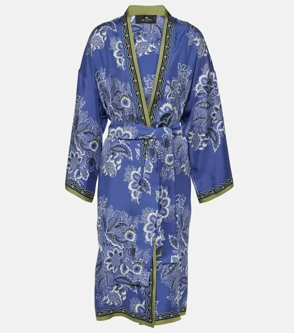 Etro Printed Silk Twill Robe - Multicoloured