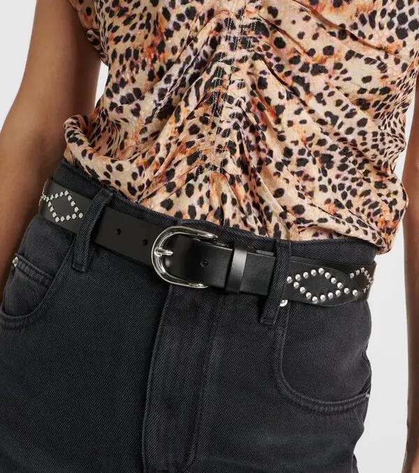 Isabel Marant Étoile Liliana Studded Leather Belt - Black