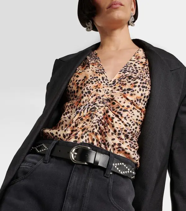 Isabel Marant Étoile Liliana Studded Leather Belt - Black