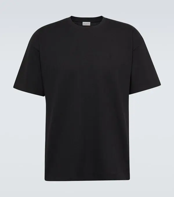 Saint Laurent Cassandre Cotton-blend Pique T-shirt
