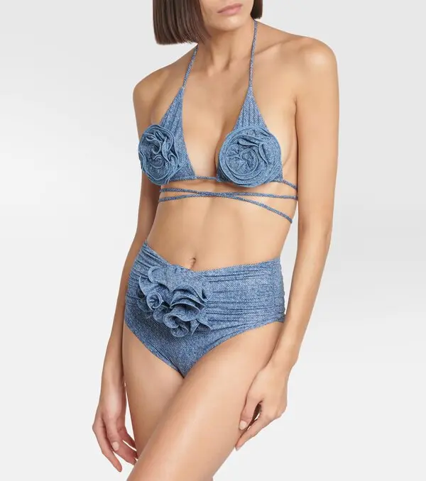 Magda Butrym Corsage Bikini Bottom - Blue