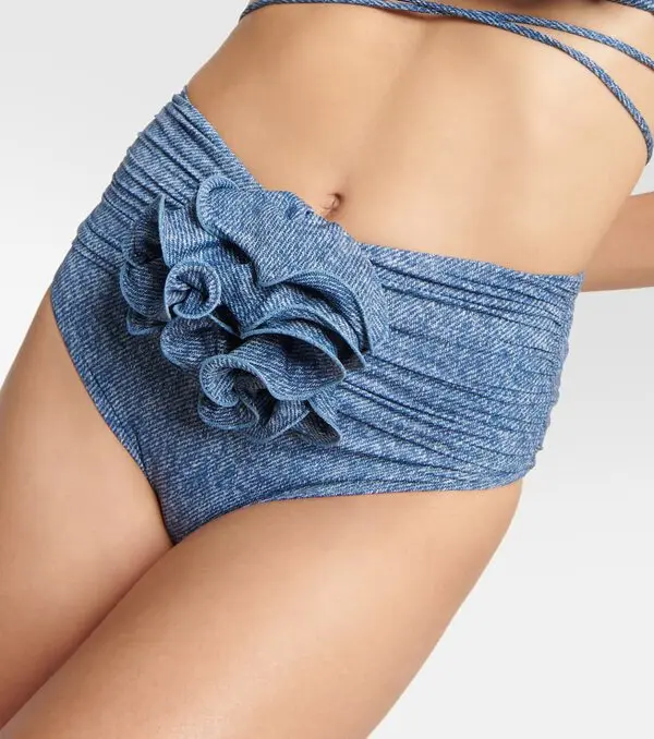 Magda Butrym Corsage Bikini Bottom - Blue