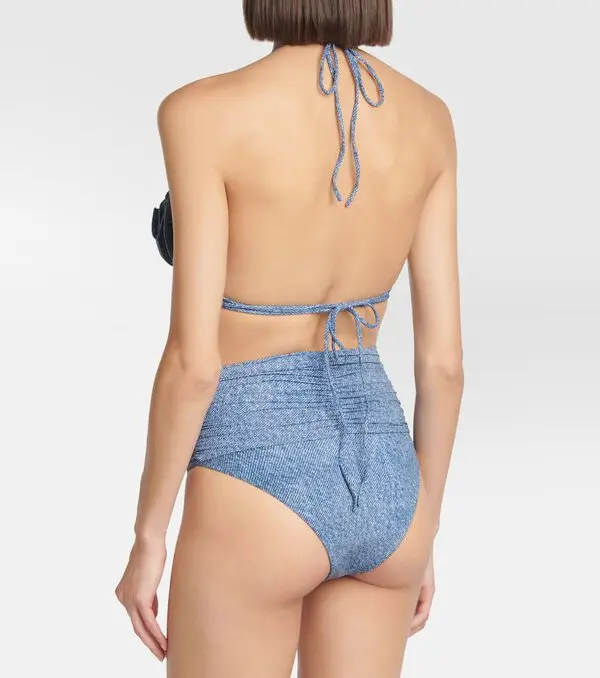 Magda Butrym Corsage Bikini Bottom - Blue