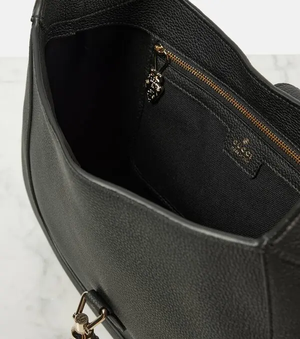 Gucci Jackie Medium Leather Shoulder Bag - Black