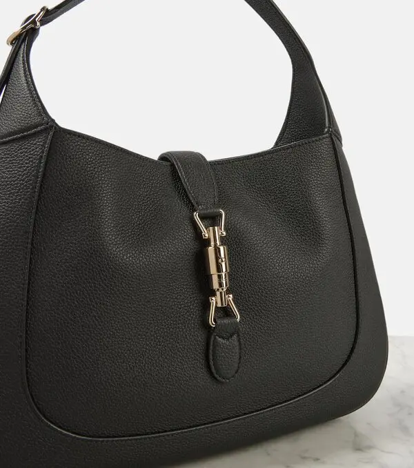 Gucci Jackie Medium Leather Shoulder Bag - Black
