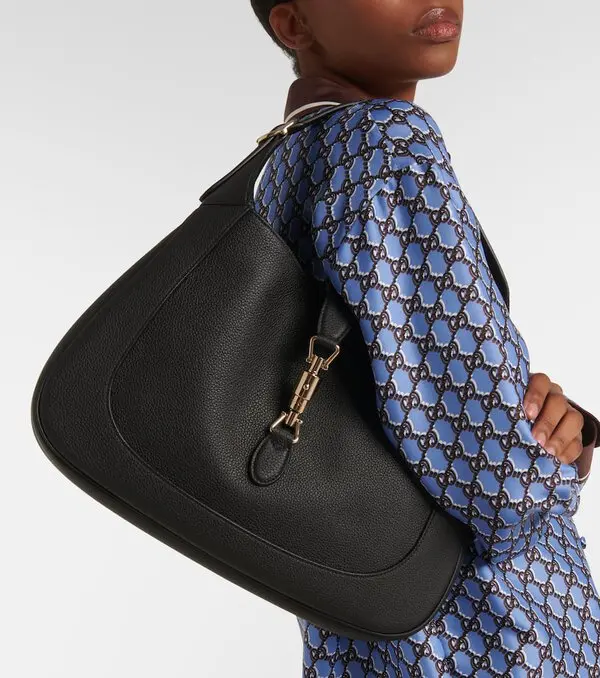 Gucci Jackie Medium Leather Shoulder Bag - Black