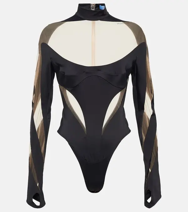 MUGLER Paneled Bodysuit
