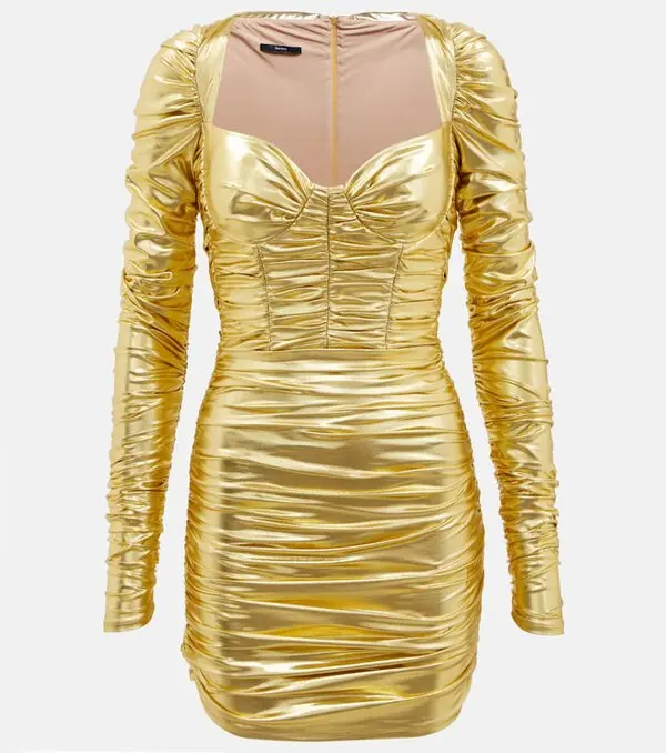Alex Perry Paxton Metallic Ruched Minidress