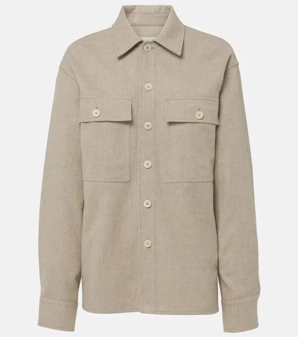 JIL SANDER Virgin Wool Overshirt - Beige