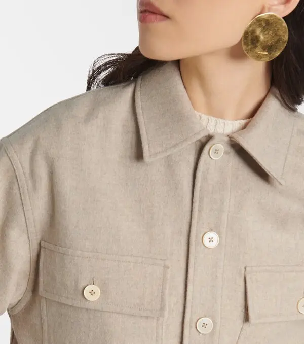 JIL SANDER Virgin Wool Overshirt - Beige