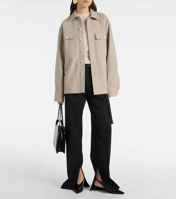 JIL SANDER Virgin Wool Overshirt - Beige