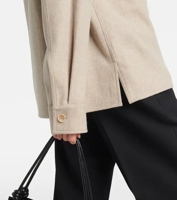 JIL SANDER Virgin Wool Overshirt - Beige