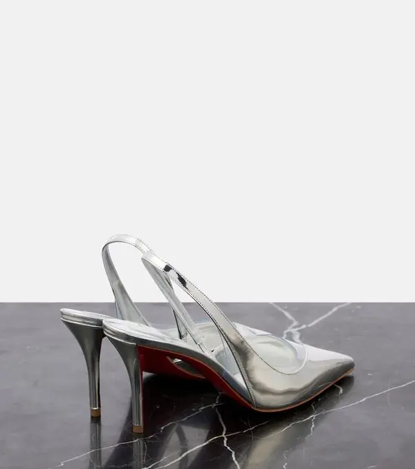 CHRISTIAN LOUBOUTIN Posticha 80 Metallic Leather Slingback Pumps