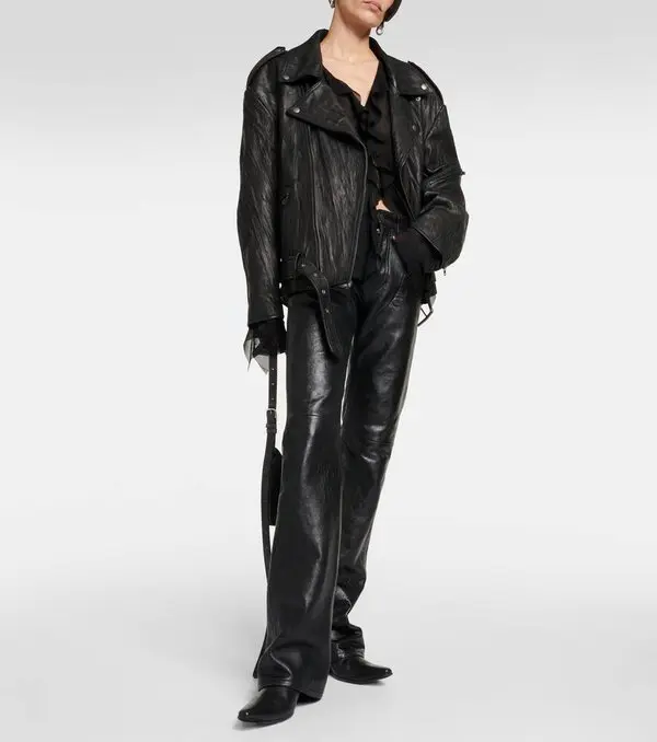 Acne Studios Linor Oversized Leather Jacket