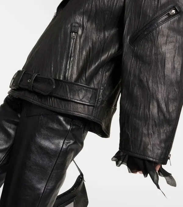 Acne Studios Linor Oversized Leather Jacket