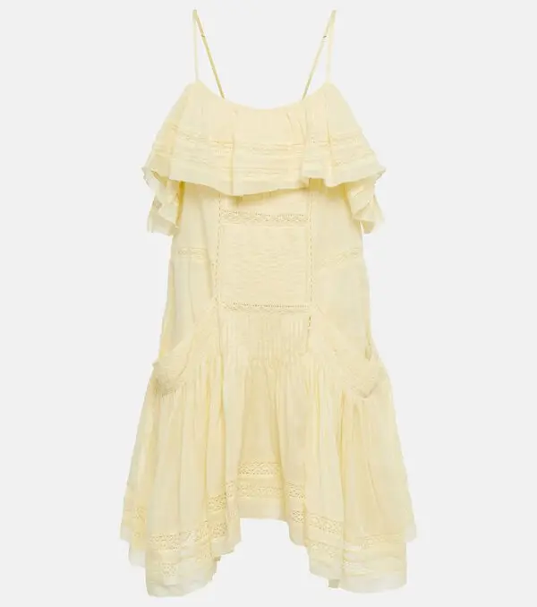 MARANT ETOILE Embroidered Cotton Mini Dress
