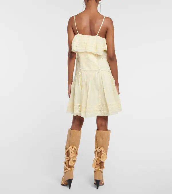 MARANT ETOILE Embroidered Cotton Mini Dress