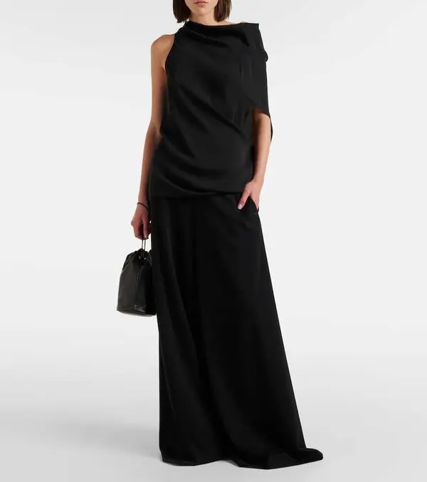THE ROW Dela Wide-leg Trousers - Black