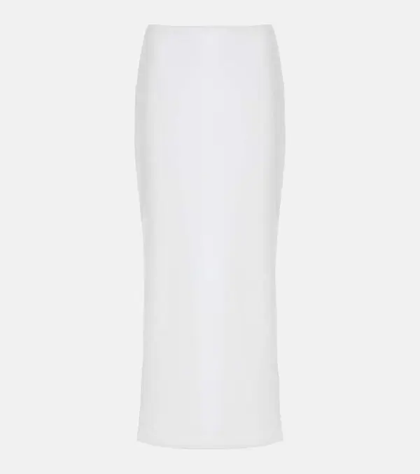 Norma Kamali High-rise Cotton-blend Midi Skirt