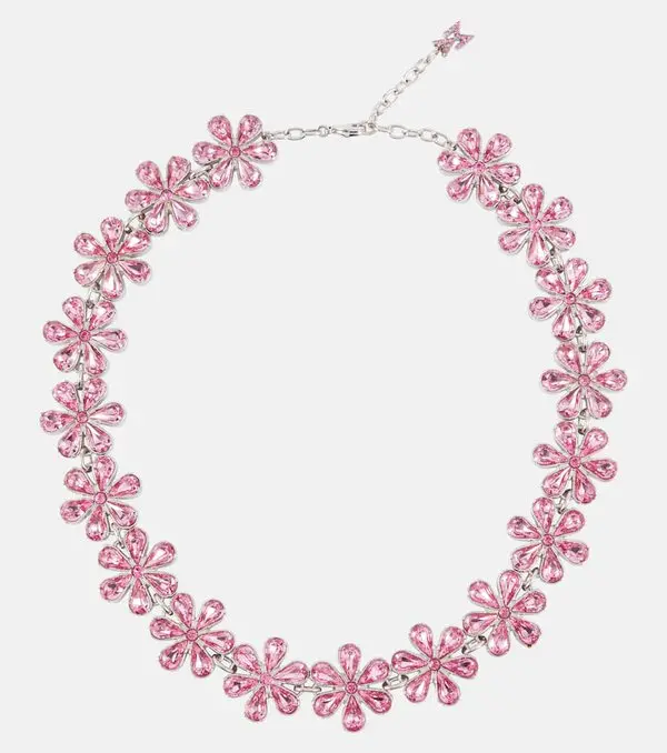 Amina Muaddi Crystal-embellished Choker - Pink