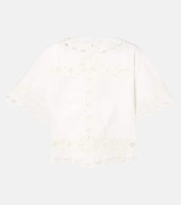 Isabel Marant Parissa Embroidered Crop Top - White
