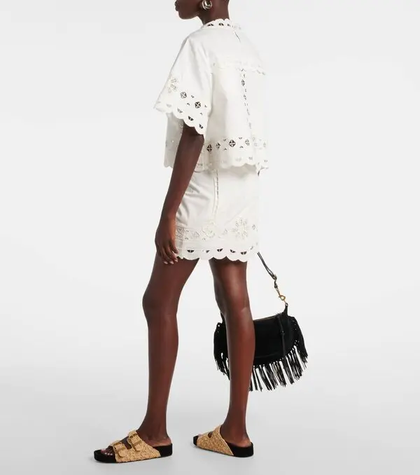 Isabel Marant Étoile Parissa Embroidered Cotton Crop Top
