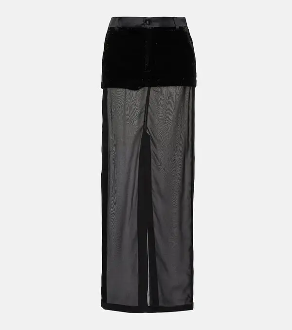 DIDU Mesh Maxi Skirt - Black