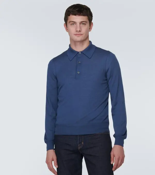 TOM FORD Cashmere And Silk Polo Sweater - Blue