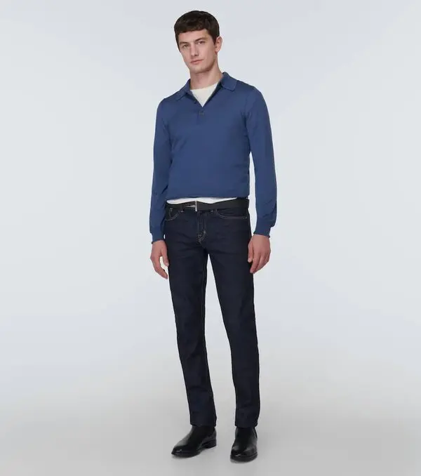 TOM FORD Cashmere And Silk Polo Sweater - Blue