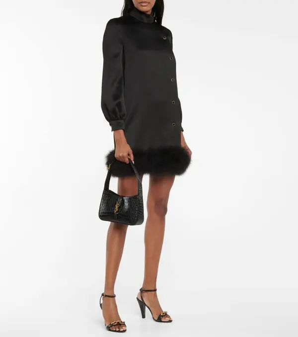 Saint Laurent Le 5 A 7 Leather Shoulder Bag - Black