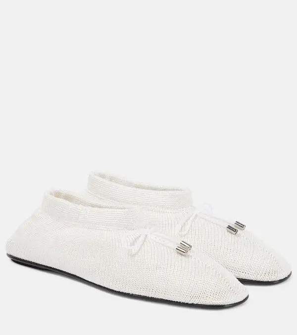 TOTEME Knit Ballet Flats - White