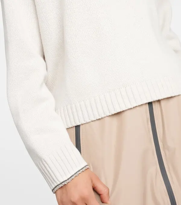 Brunello Cucinelli Wool, Cashmere, And Silk Half-zip Sweater