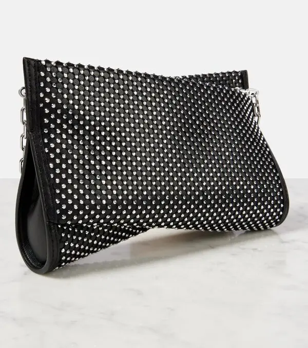 CHRISTIAN LOUBOUTIN Loubitwist Small Embellished Leather Clutch