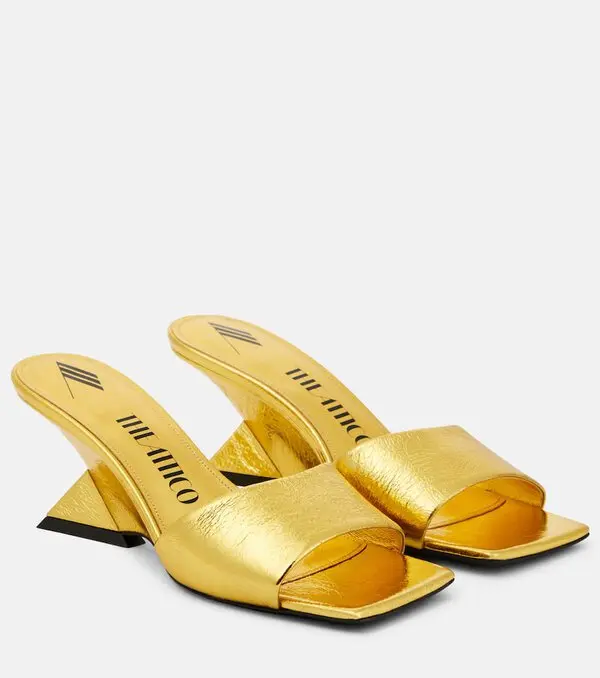 Attico Cheope Laminated Leather Mules