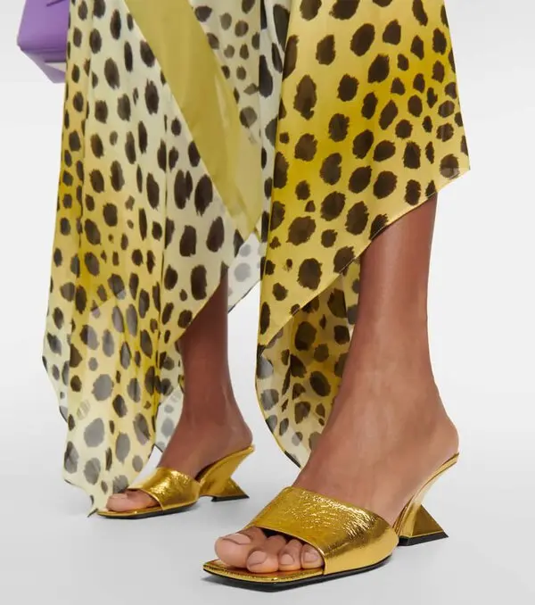 Attico Cheope Laminated Leather Mules