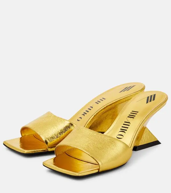 Attico Cheope Laminated Leather Mules